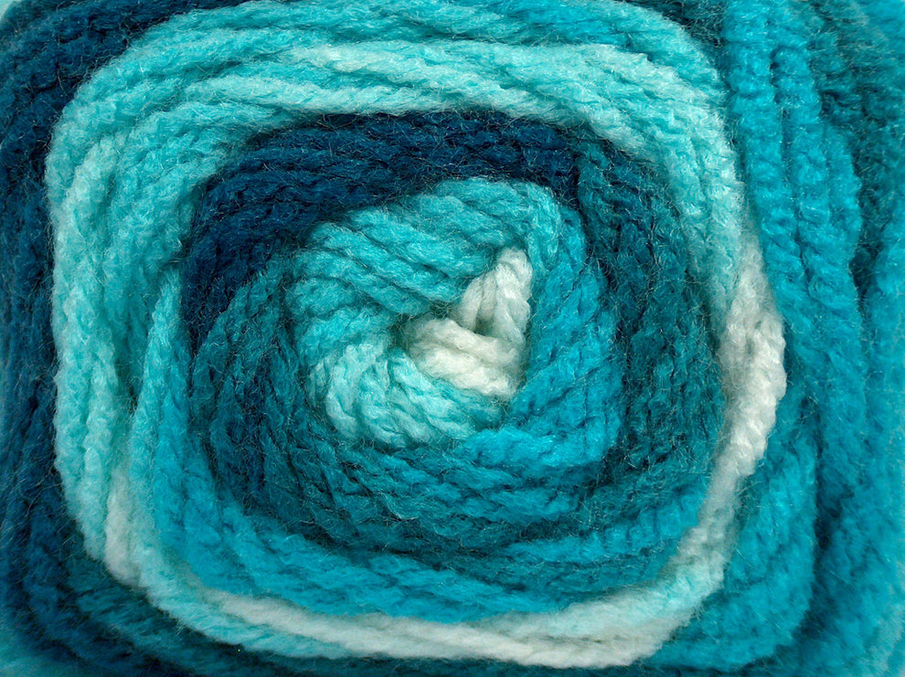 White Turquoise Shades Knitting Yarn Fast Shipping Ice Y...
