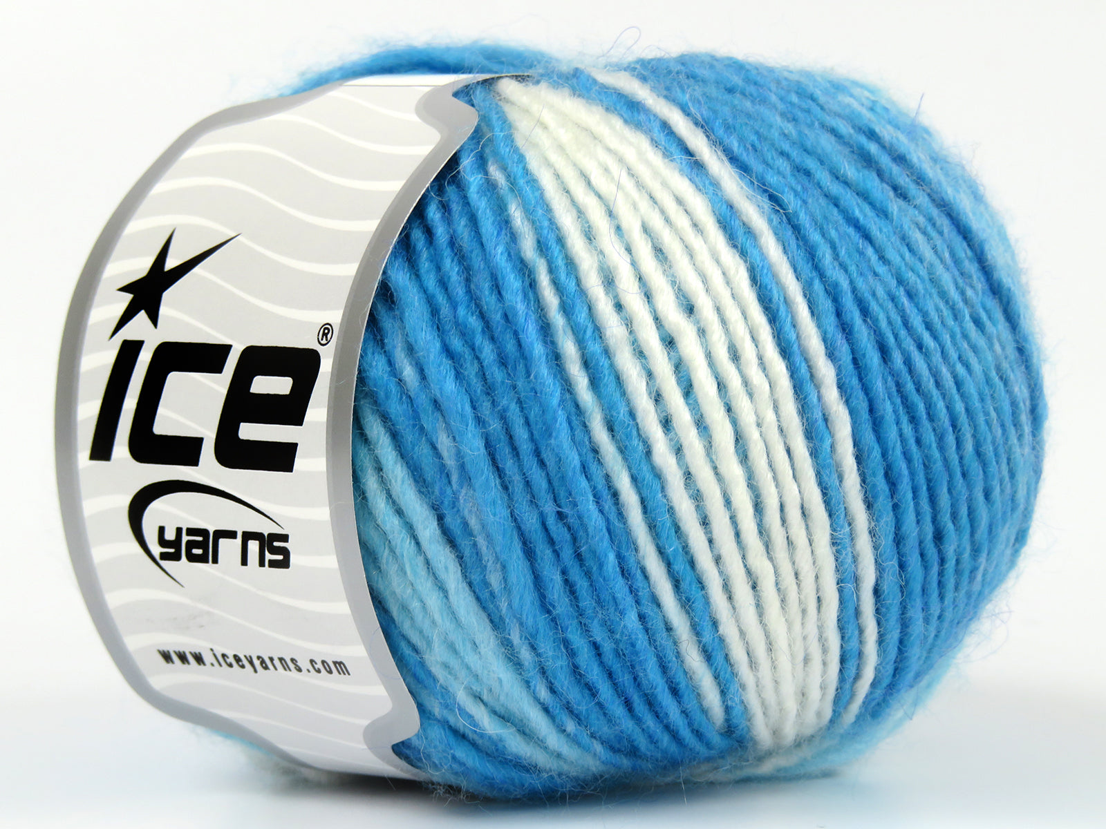 White Blue Shades Wool Knitting Yarn Fast Shipping Ice Yarns