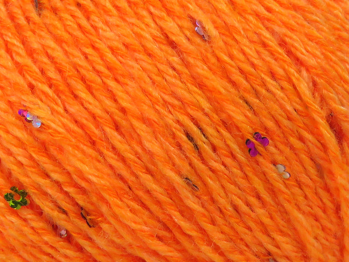 Prima Paillette Orange Acrylic Knitting Yarn Fast Shippin...