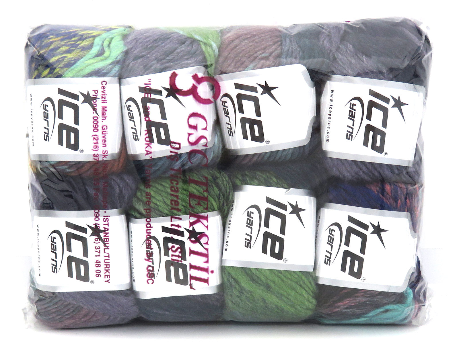 Mixed Lot Multicolor Vivid Wool Yarns fnt2-83894 – Ice Yarns