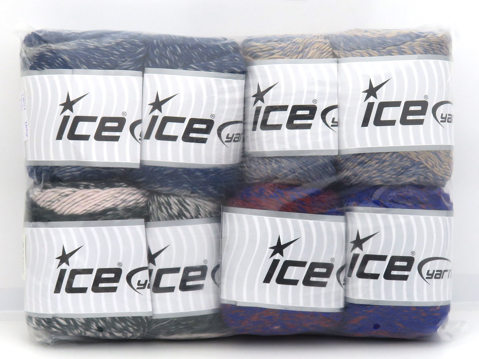Mixed Lot Multicolor Self Striping Winter Yarns fnt2-84460 – Ice Yarns